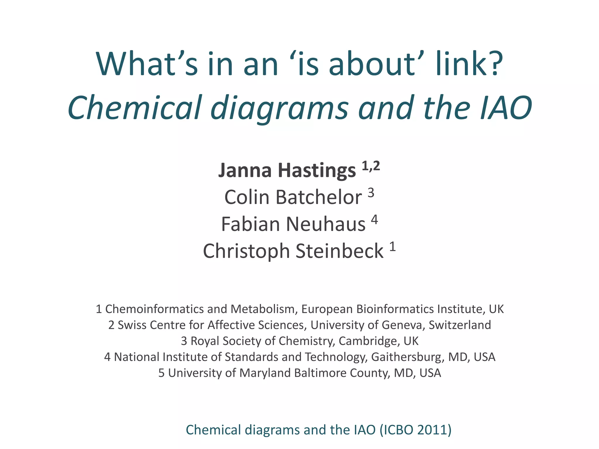 Chemical diagrams and the IAO | PPTX