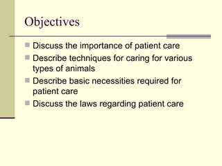 4-H Vet Science: Caring for Patients | PPT