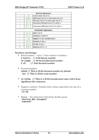 4Sem VTU-HDL Programming Notes-Unit1-Introduction | PDF