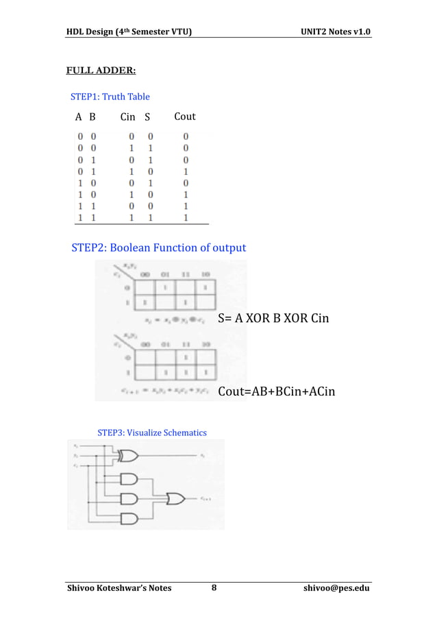 4Sem VTU-HDL Programming Notes-Unit2-Data Flow Descriptions | PDF