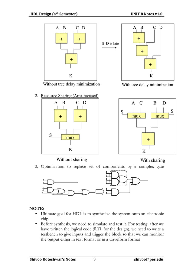 4Sem-HDL Programming Notes-Unit8-Synthesis | PDF