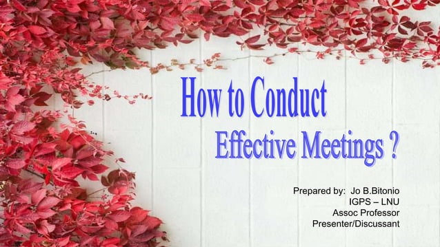 4-How-to-conduct-Meeting pptx | PPTX | Business Expos & Conferences | Events