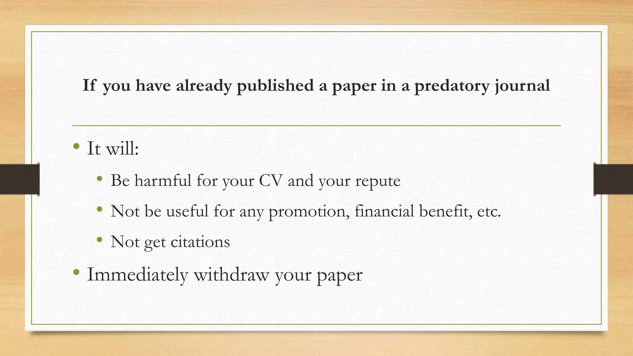 How to avoid predatory journals | PPT