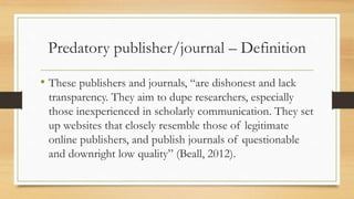 How to avoid predatory journals | PPT