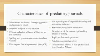 How to avoid predatory journals | PPT