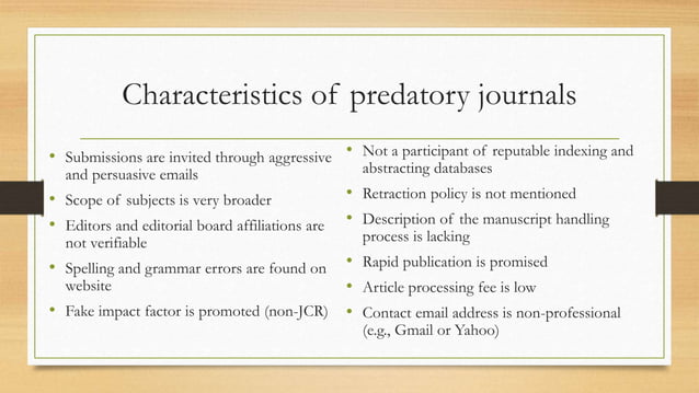 How to avoid predatory journals | PPT