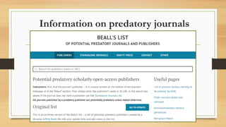 How to avoid predatory journals | PPT