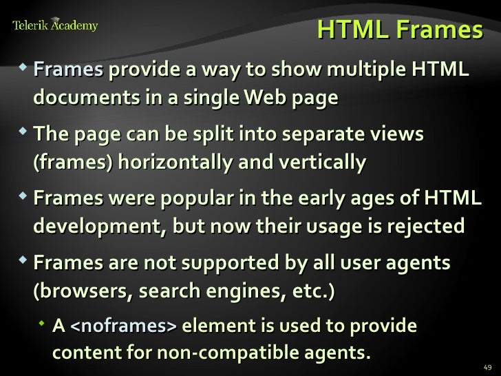 HTML 5 Tables and Forms