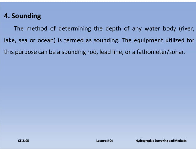 4- Hydrographic Surveying.pdf | Geology | Science