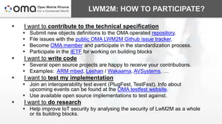 IETF building block in the LwM2M Ecosystem (IoT World 2017 Workshop) | PPT