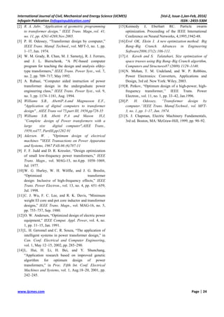 Optimum designing of a transformer considering lay out constraints by penalty based method using ...