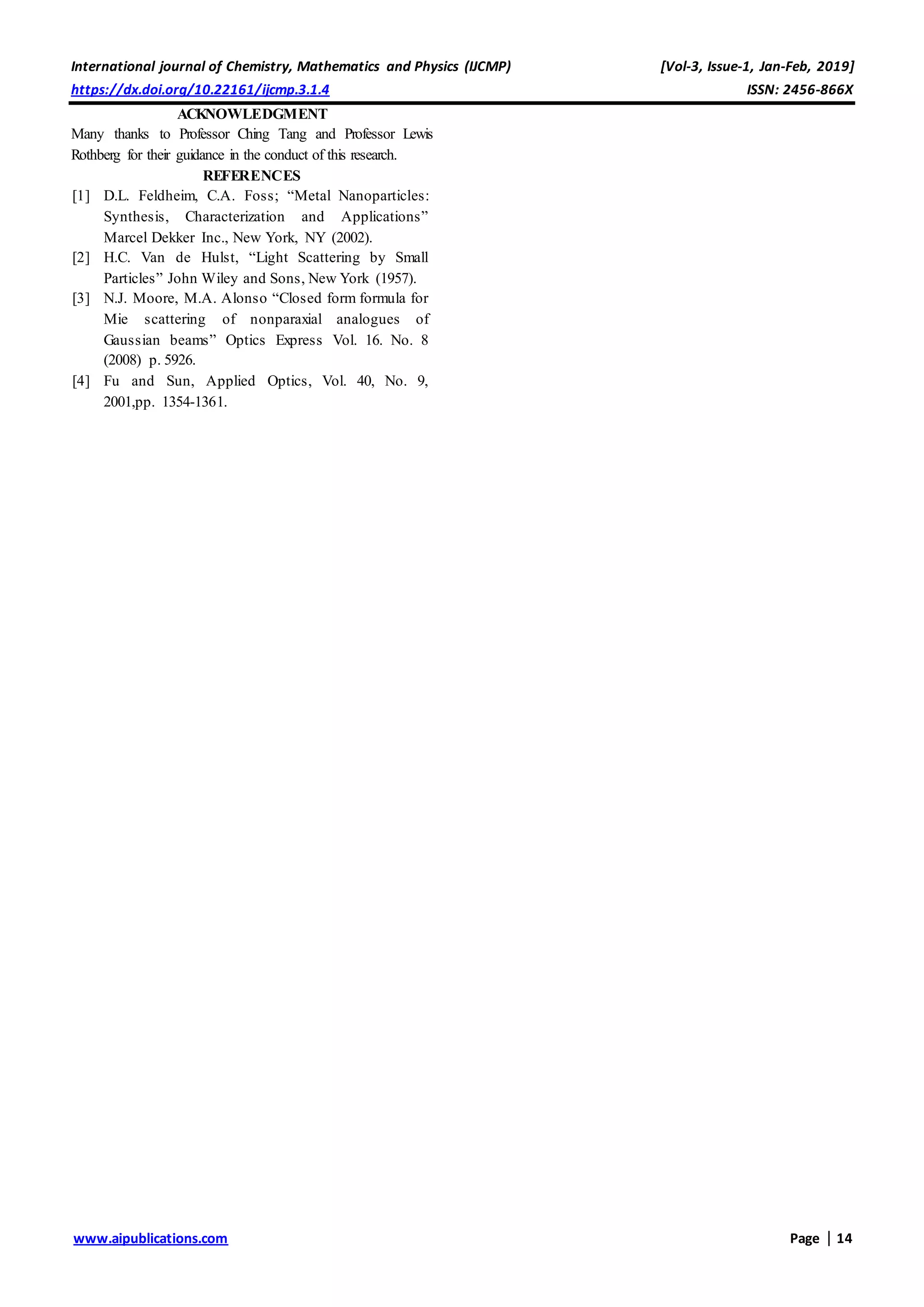 An exact solution to Maxwell’s equation for a Sphere applied to Silver Nanoparticles | PDF