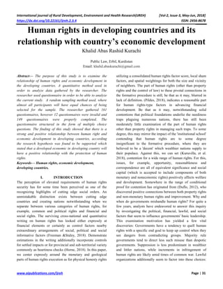 Human rights in developing countries and its relationship with country ...
