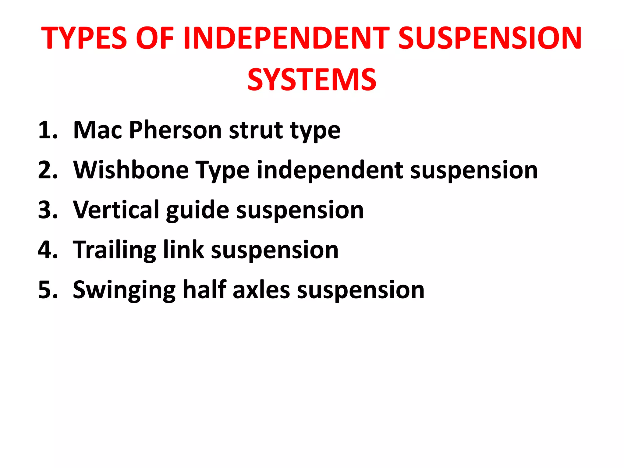4 independed suspension system | PPTX