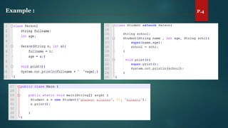4- Inheritance, Aggregation, Encapsulation and Overloading | PPTX