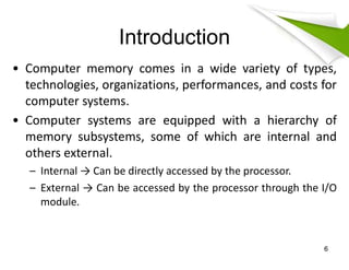 Comprehensive Overview of Internal Memory in Computer Architecture | PDF