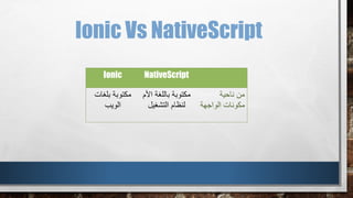 4- الفرق بين Ionic Vs NativeScript | PDF