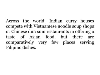 Chef Jam Melchor - Filipino Cuisine: From National Dish to Regional ...