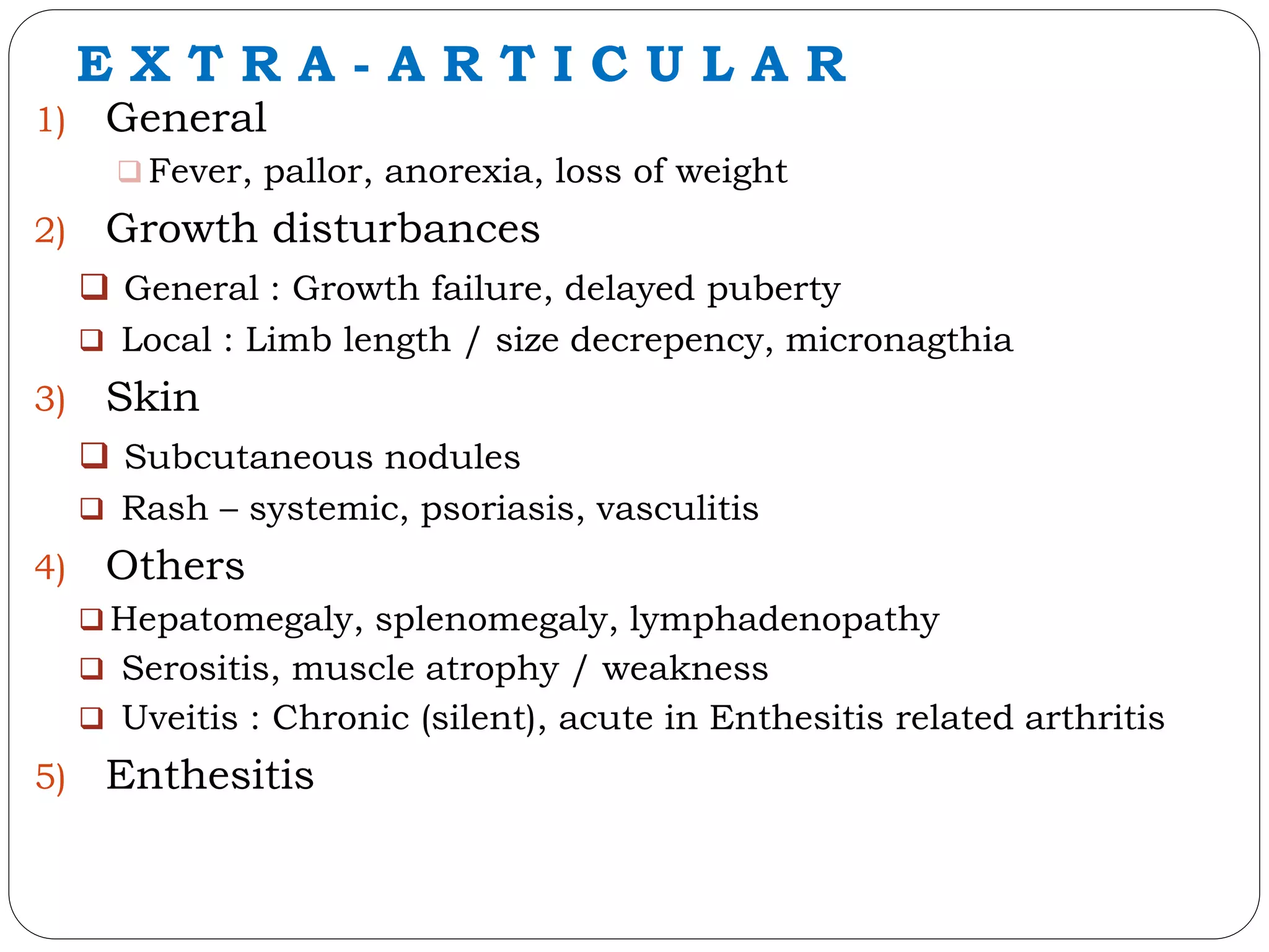 Juvenile idiopathic arthritis (JIA) | PPTX