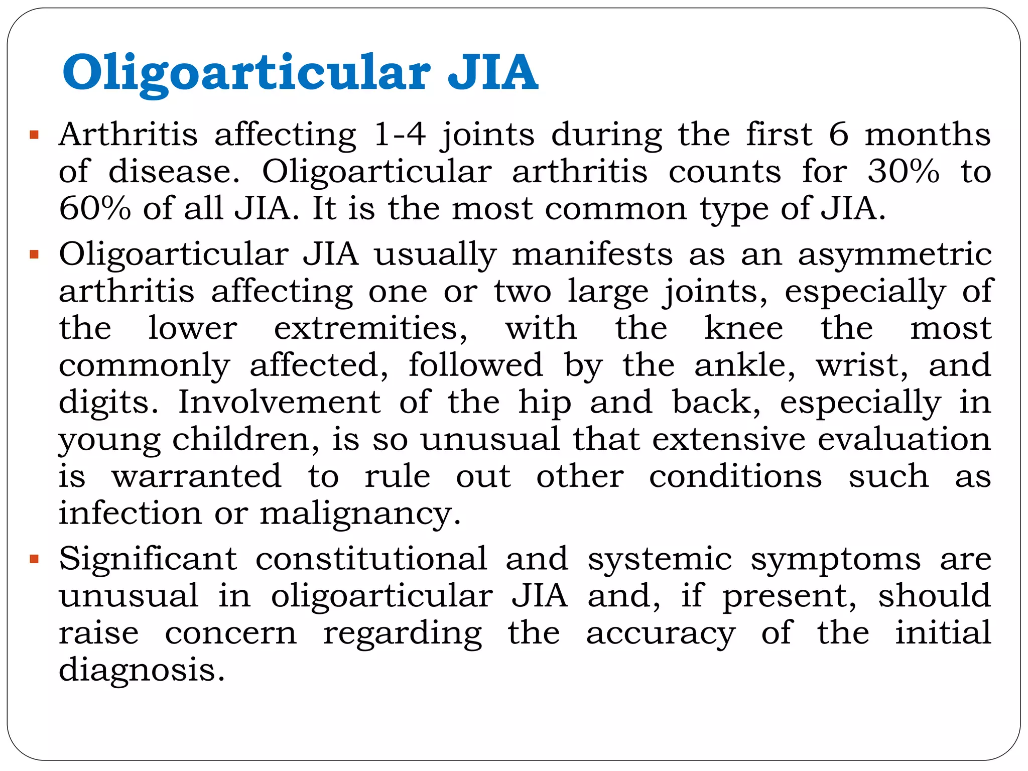Juvenile idiopathic arthritis (JIA) | PPTX