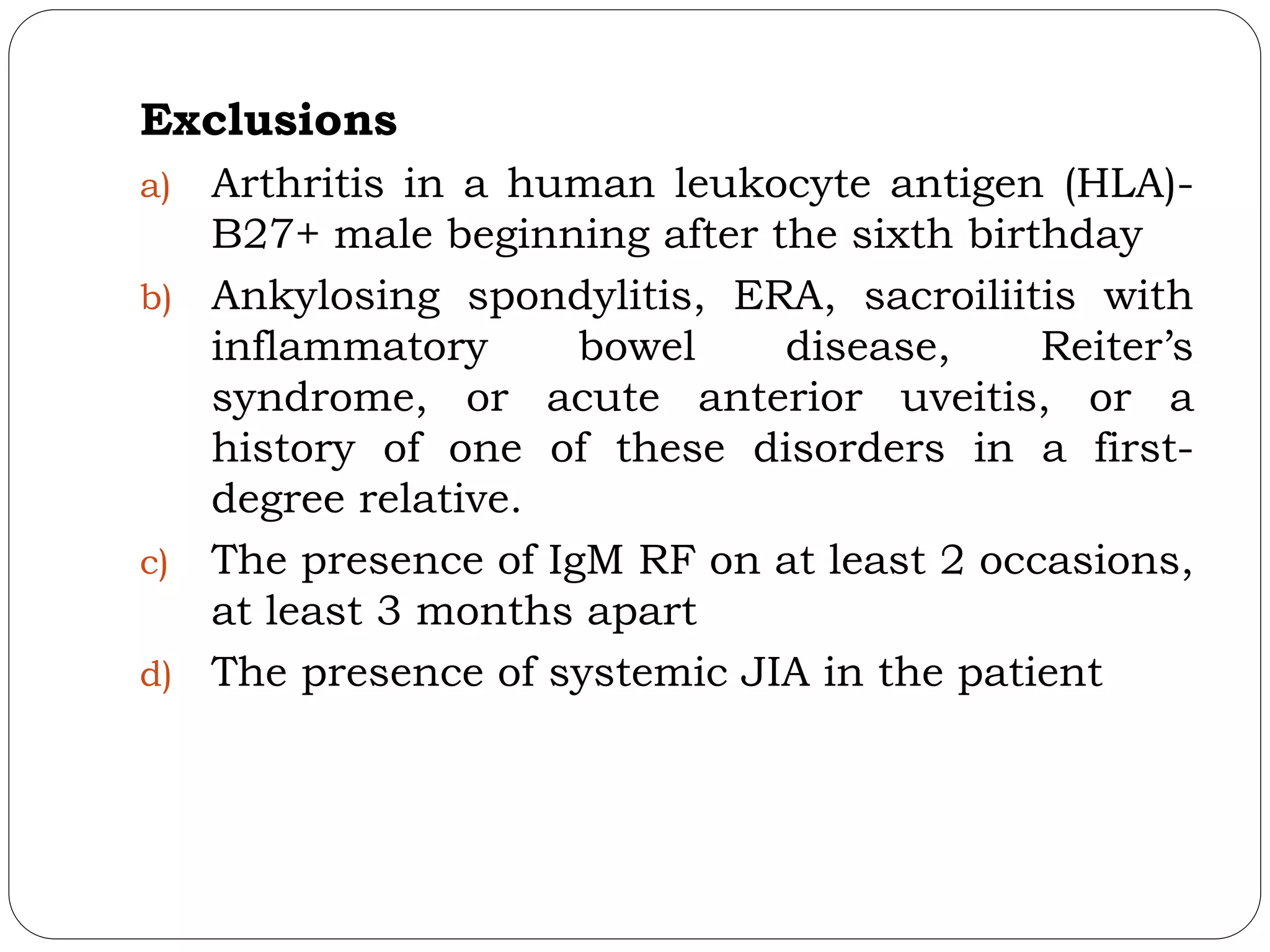 Juvenile idiopathic arthritis (JIA) | PPTX