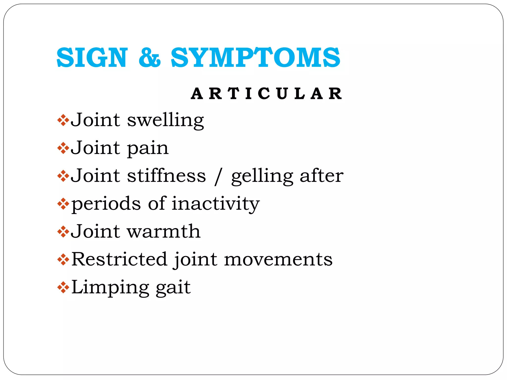 Juvenile idiopathic arthritis (JIA) | PPTX