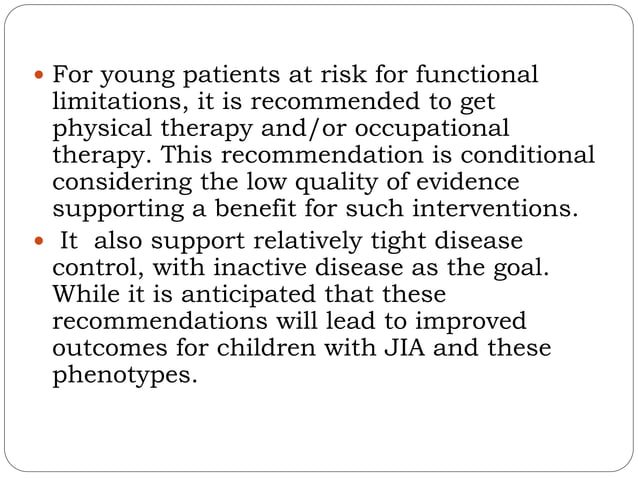 Juvenile idiopathic arthritis (JIA) | PPTX