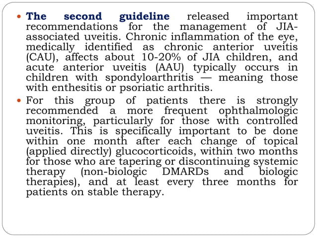 Juvenile idiopathic arthritis (JIA) | PPTX