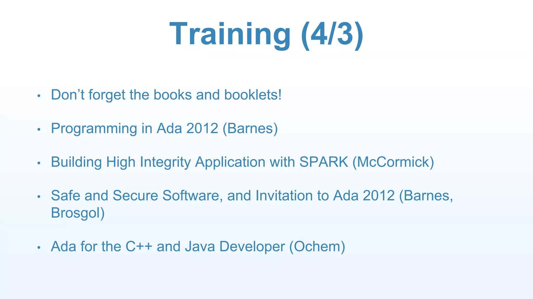 Tech Days 2015: Expanding Ada Know-How | PPTX | Programming Languages | Computing