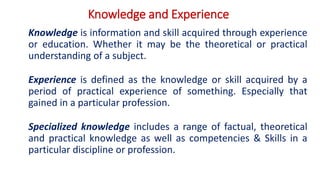4 knowledge & Experience - forms of knowledge | PPT