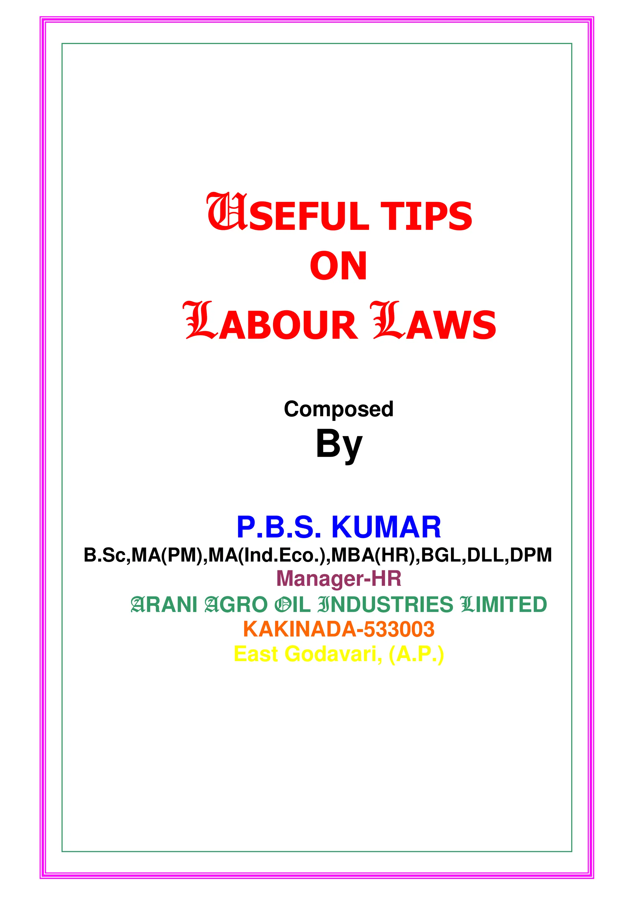 labour law notespdf | PDF