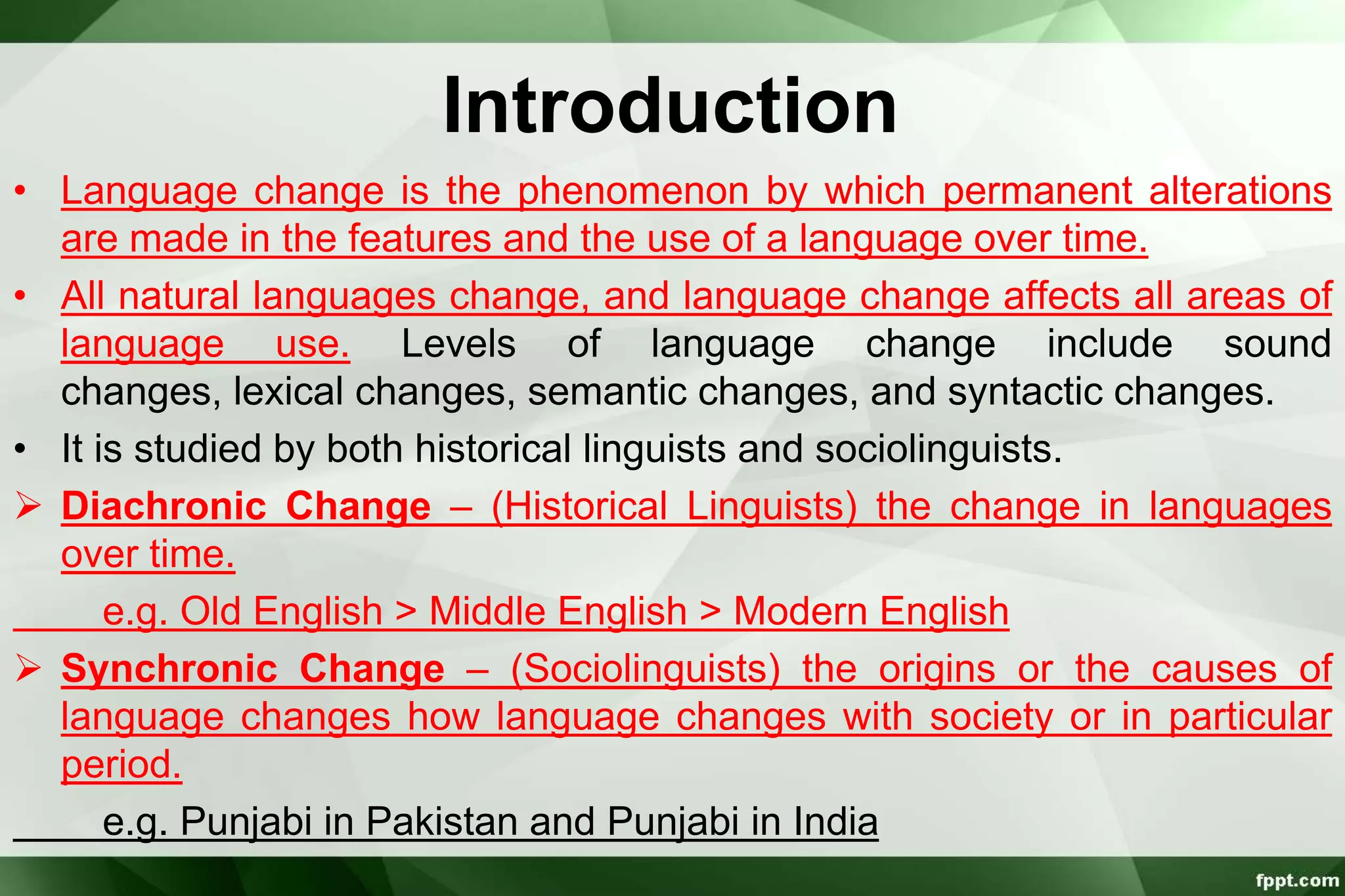 Language change | PPT