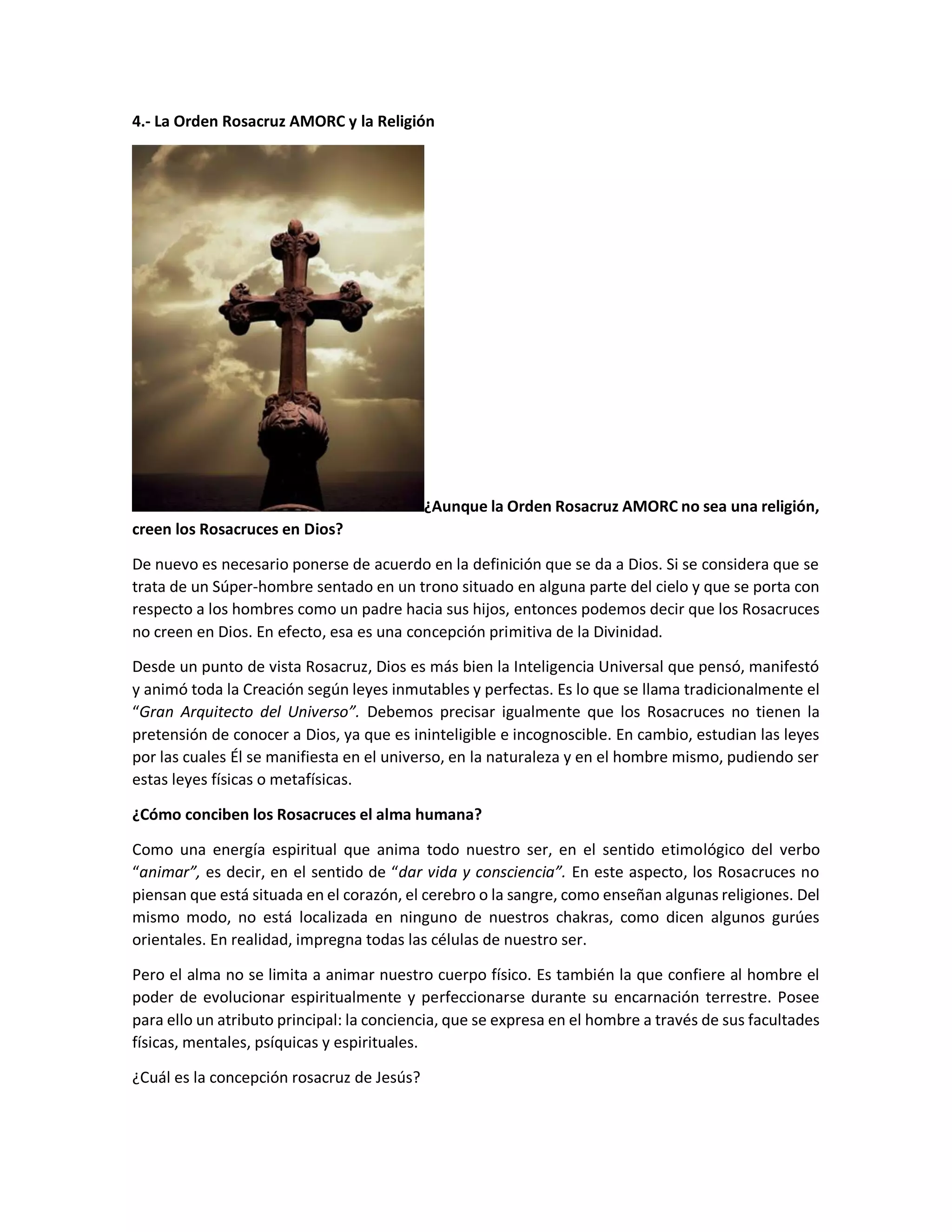 4. la orden rosacruz amorc y la religión | PDF