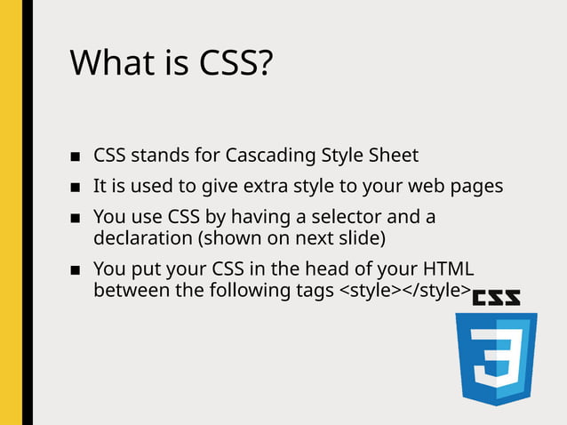 BASIC CSS PRESENTATION FOR YEAR 11 IGCSE | PPTX