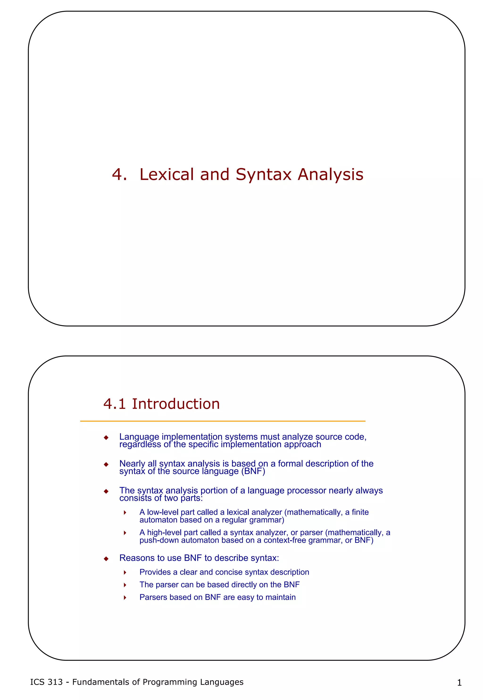 4 lexical and syntax analysis | PDF