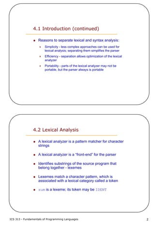 4 lexical and syntax analysis | PDF