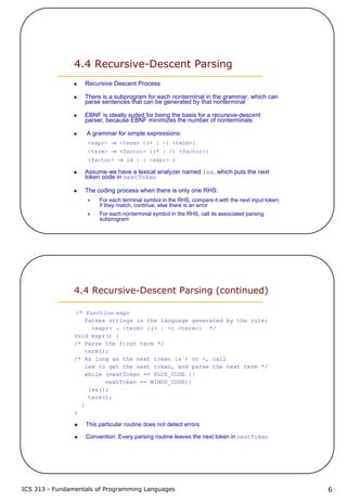 4 lexical and syntax analysis | PDF