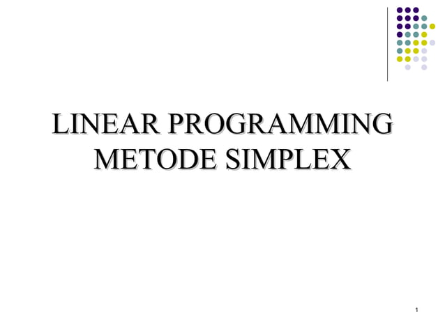 linear programming metode simplex | PPT