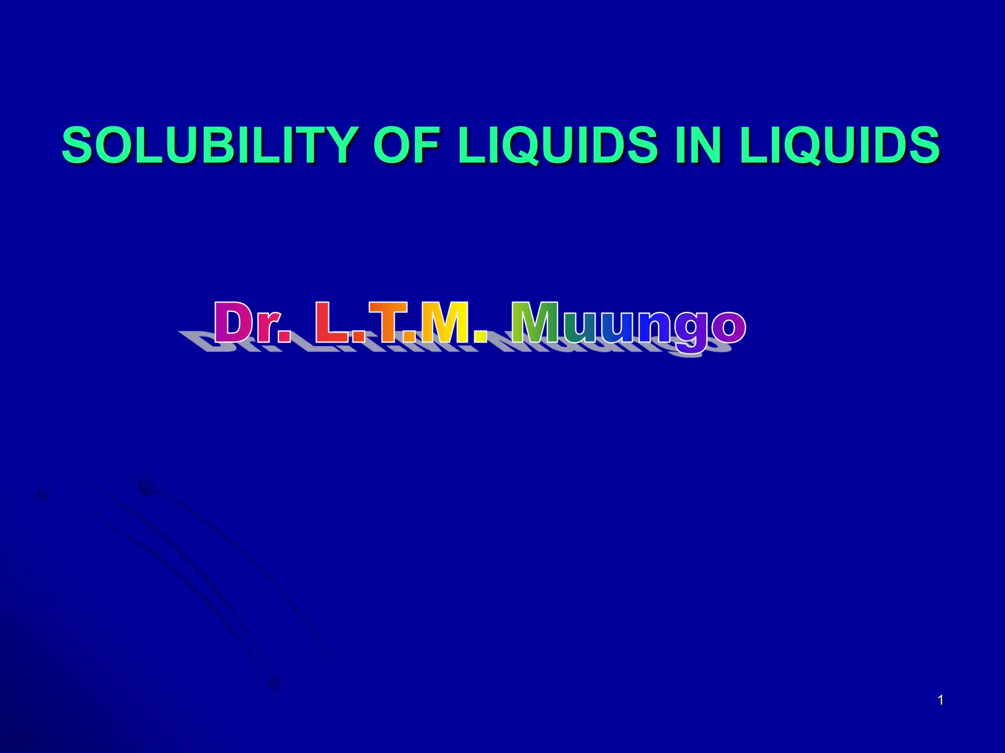 Liquid-liquid Solution Systems | PDF