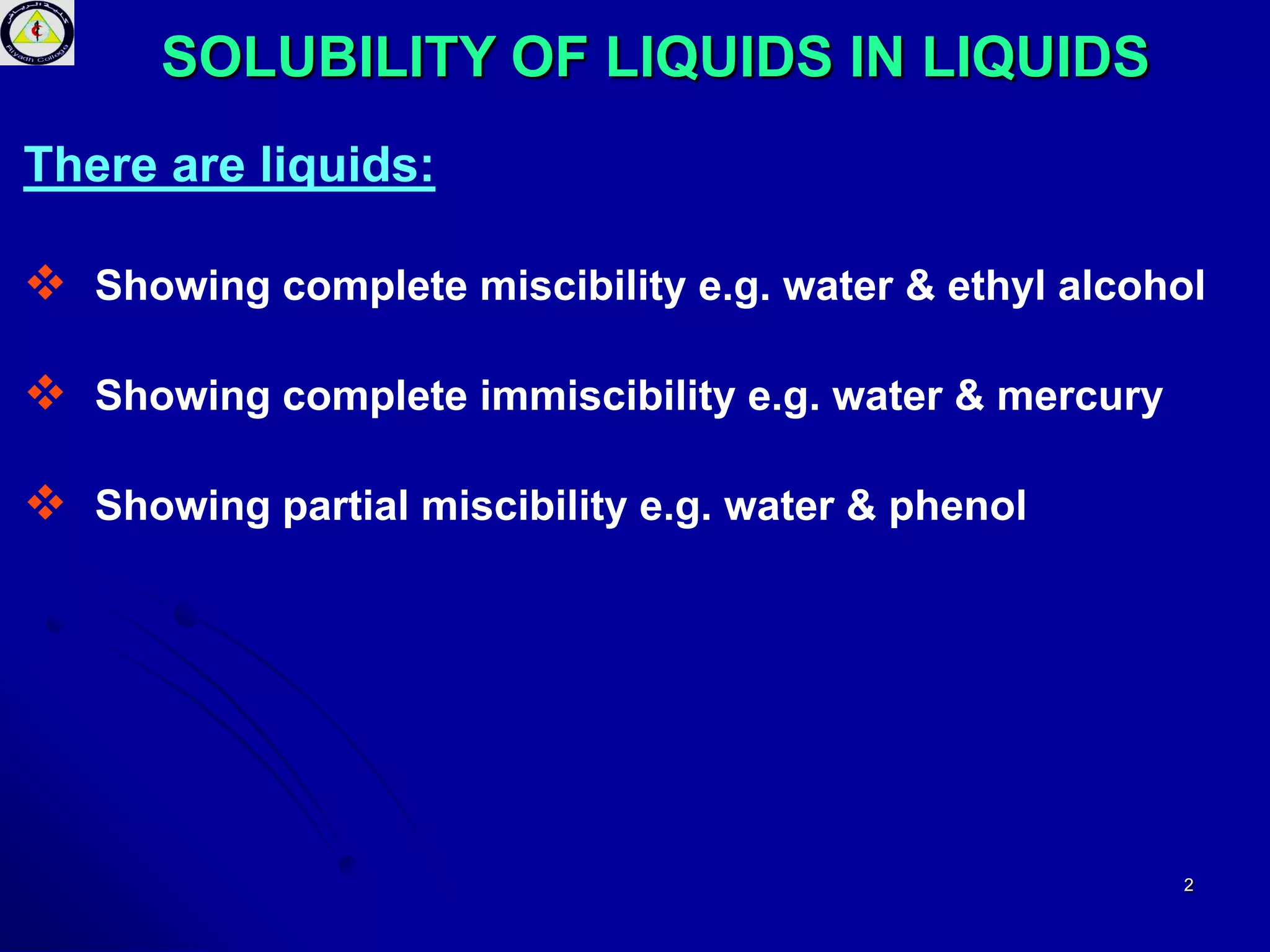 Liquid-liquid Solution Systems | PDF