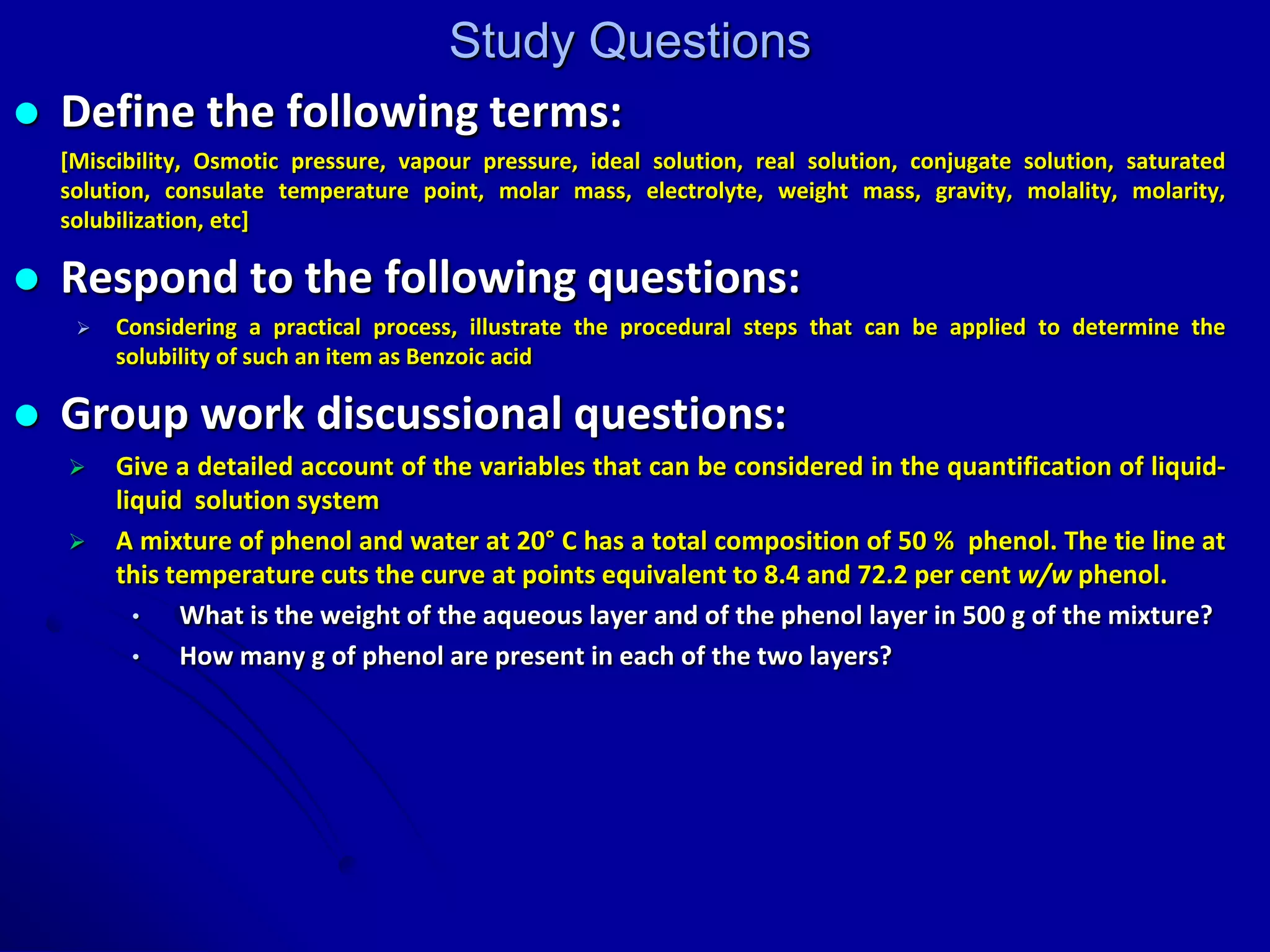 Liquid-liquid Solution Systems | PDF