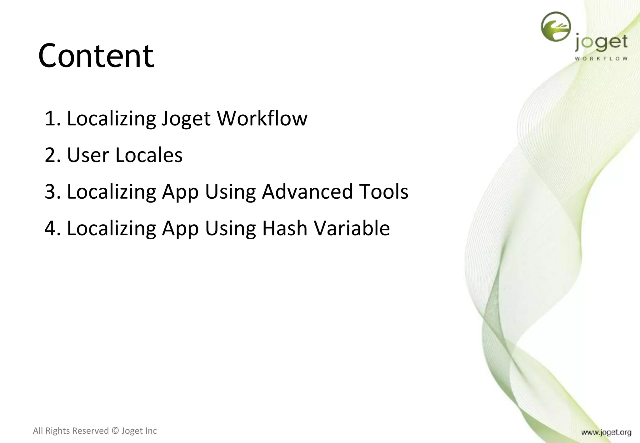 Joget Workflow v6 Training Slides - 4 - Localizing your Joget Workflow | PPT