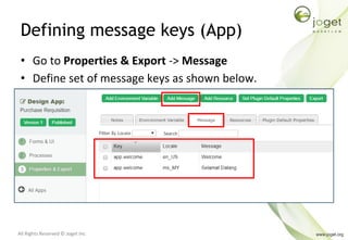 Joget Workflow v6 Training Slides - 4 - Localizing your Joget Workflow | PPT
