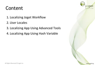 Joget Workflow v6 Training Slides - 4 - Localizing your Joget Workflow | PPT