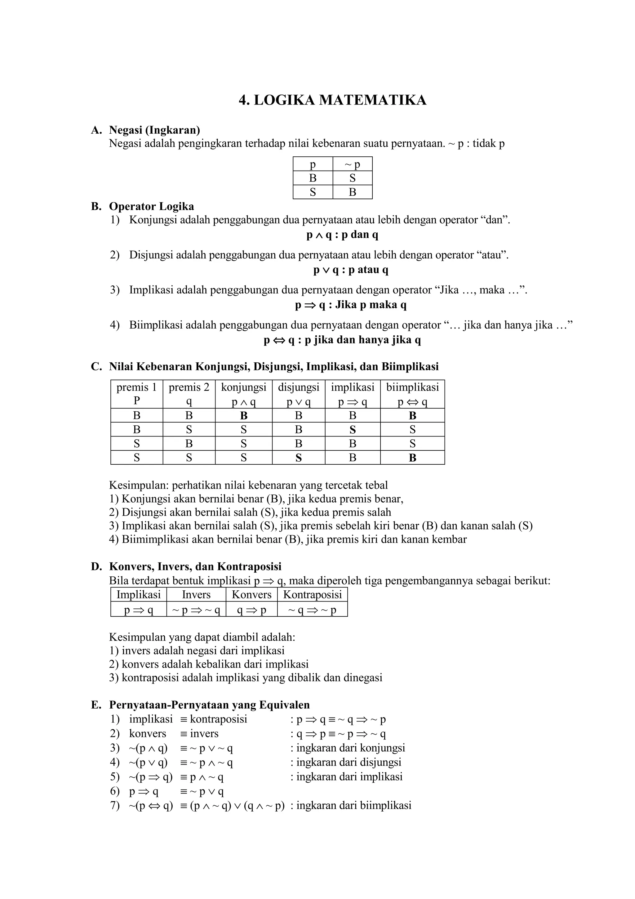 4. logika matematika | PDF