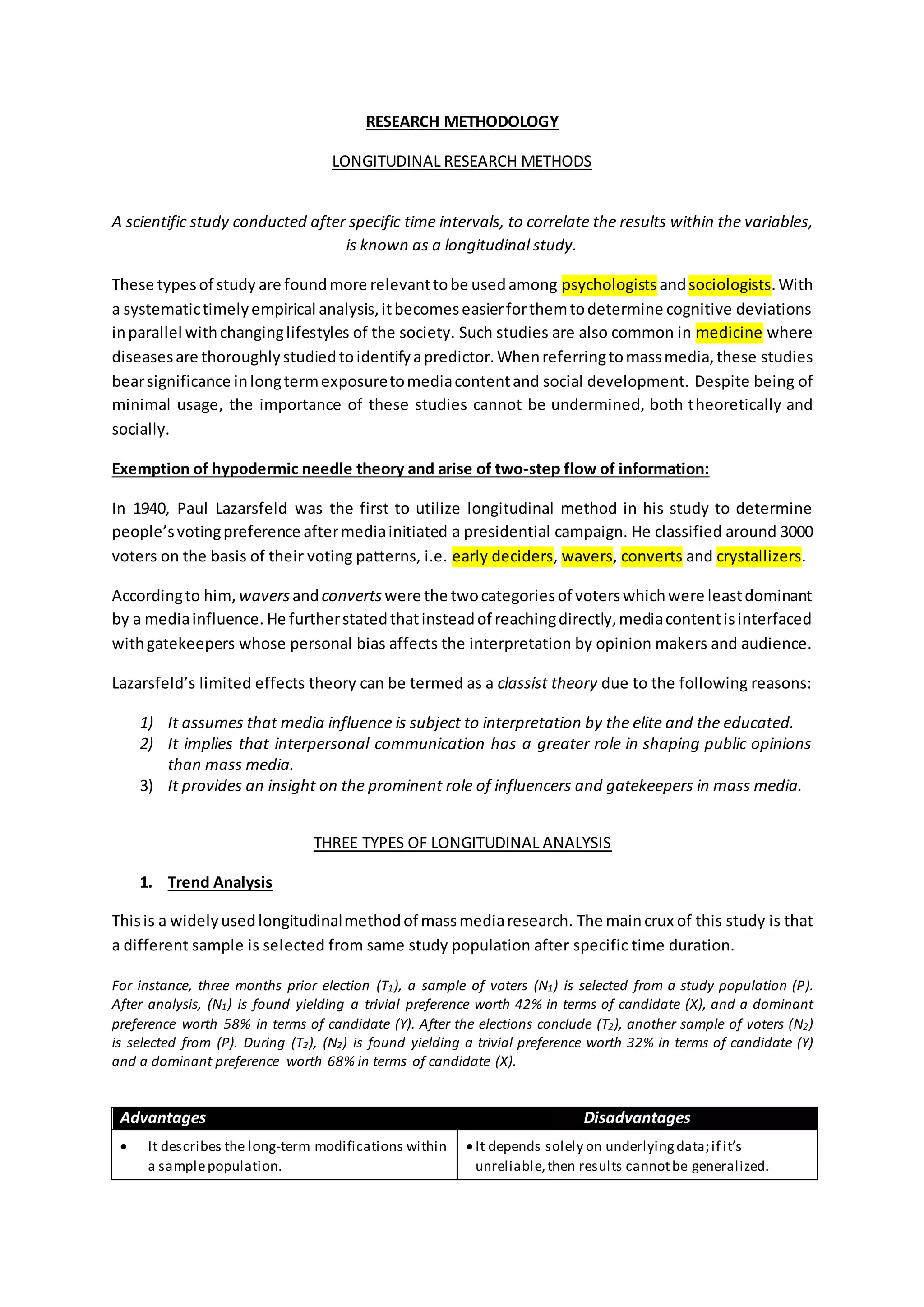 Longitudinal Research - prepared by Fiza Zia Ul Hannan | DOCX | Science