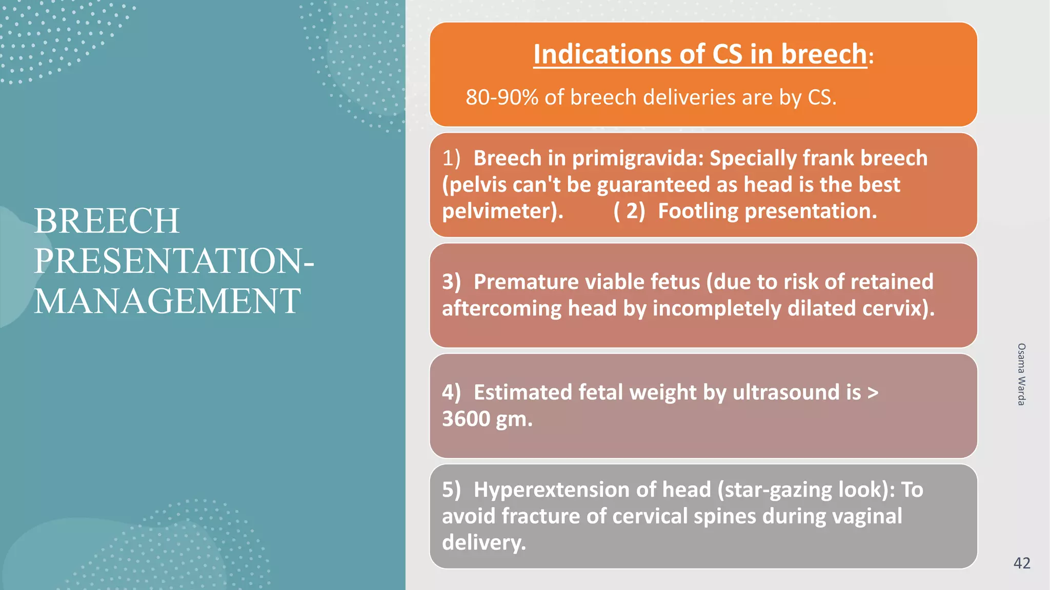 4 malpresentations.warda( 4)-BREECH | PDF