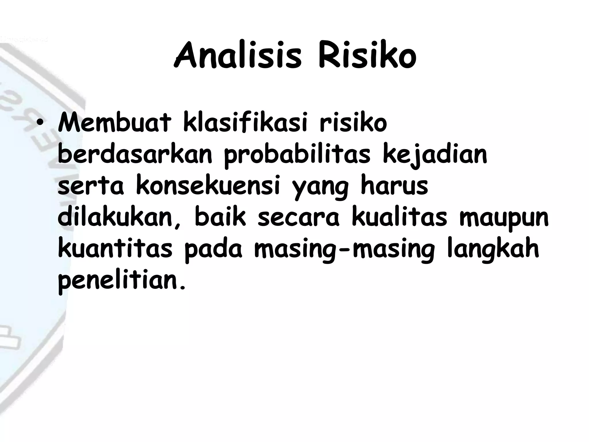 manajemen risiko proyek | PPTX