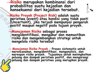 manajemen risiko proyek | PPTX