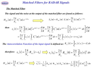 4 matched filters and ambiguity functions for radar signals | PPT